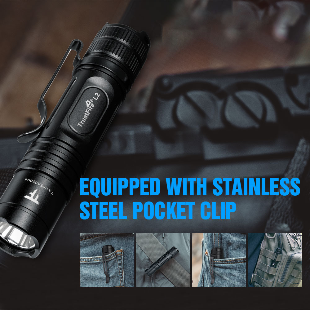 Trustfire L2 Tactical Led Flashlight Powered By 14500 Aa Battery - A ...