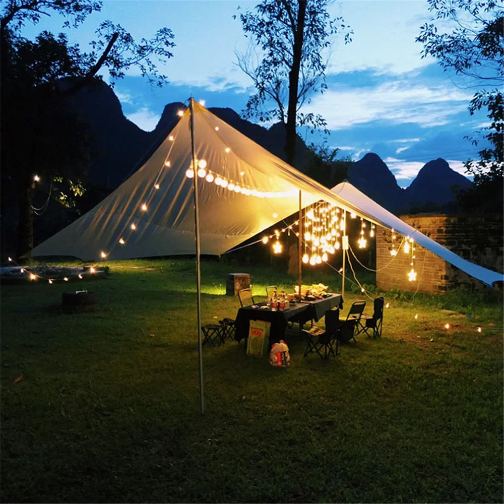 10M LED Warm Romantic Camping String Lighting USB 80 Round Bulbs - A ...
